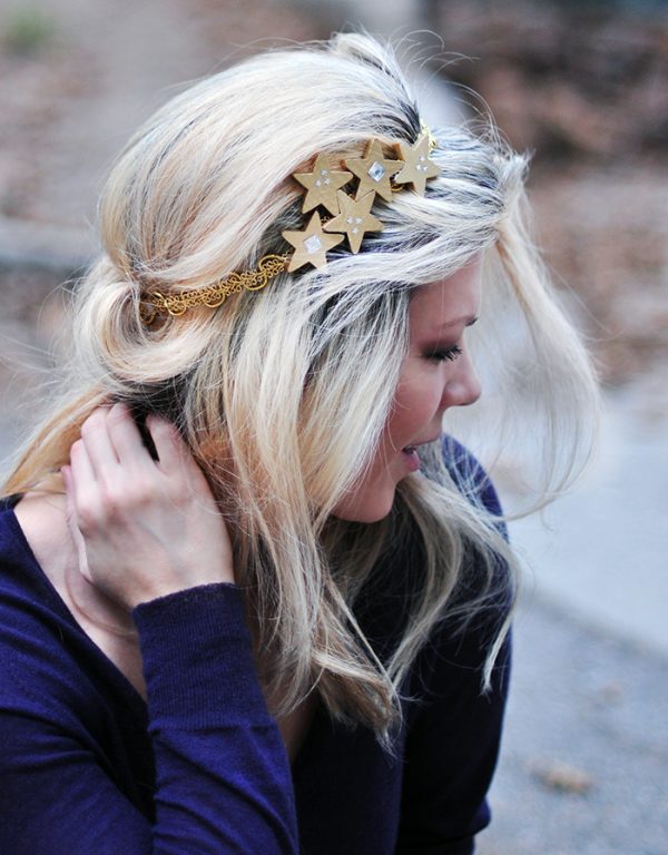 DIY Gold Starry Night Headband