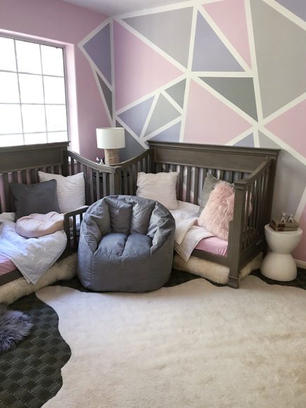 Home Decor // Geometric Accent Painted Wall – Girl’s Room