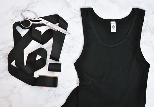 DIY // Upgrade a Ribbed Tank Top with Chic Bow Shoulders