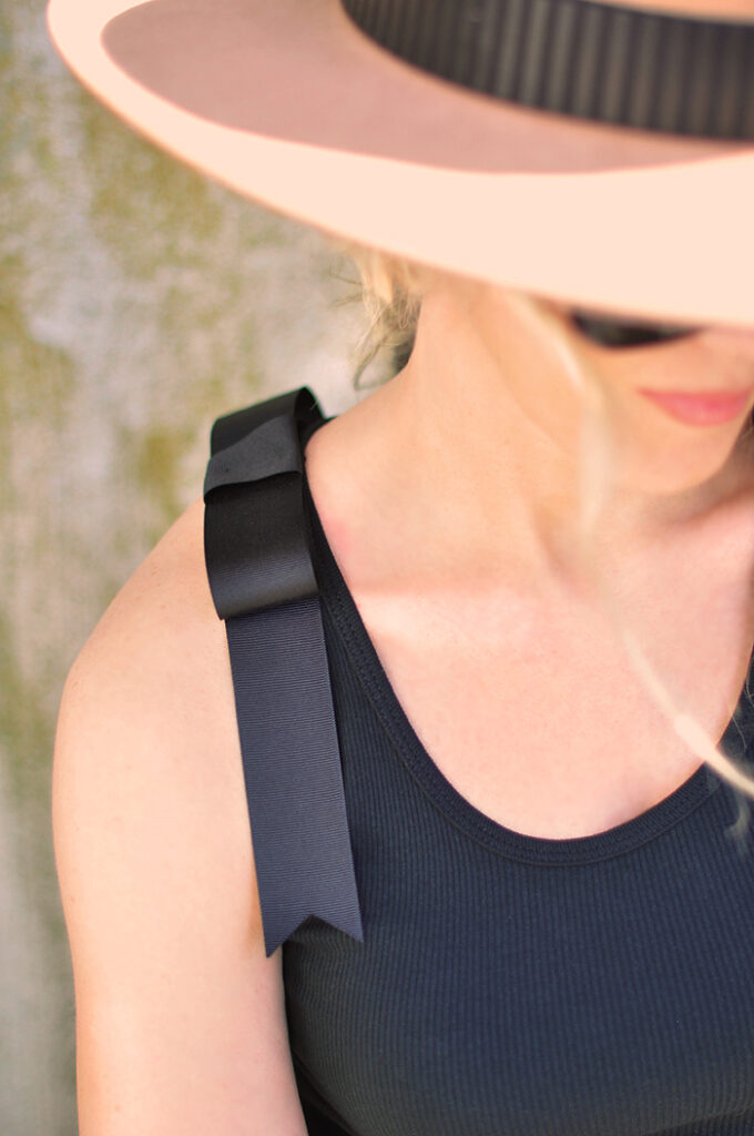 DIY // Upgrade a Ribbed Tank Top with Chic Bow Shoulders