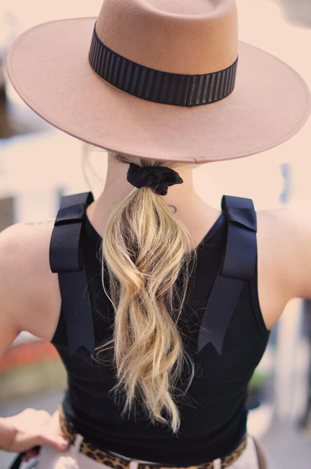 DIY // Upgrade a Ribbed Tank Top with Chic Bow Shoulders