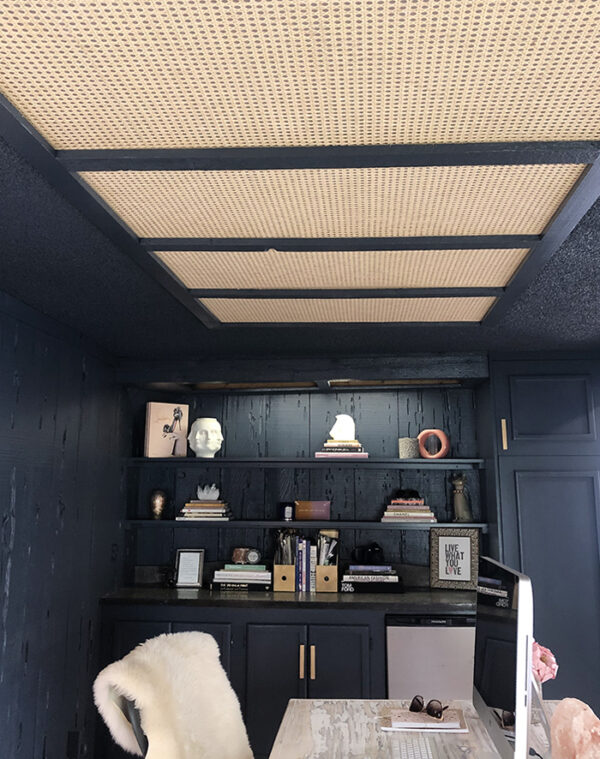 DIY Woven Cane Ceiling Panels for Fluorescent Light Fixture