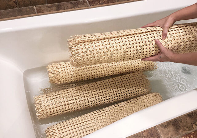 DIY Woven Cane Ceiling Panels for Fluorescent Light Fixture