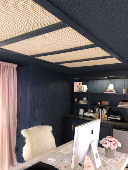 DIY Woven Cane Ceiling Panels for Fluorescent Light Fixture