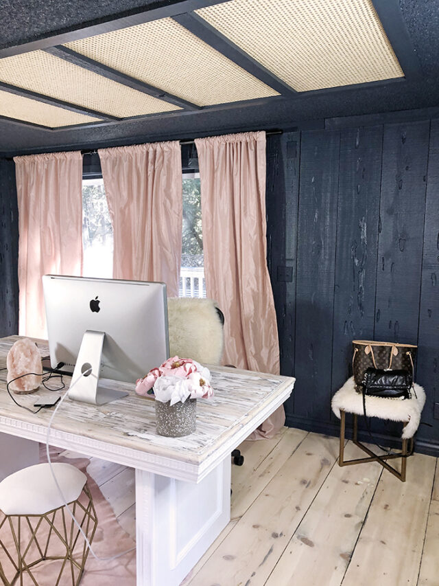 DIY Woven Cane Ceiling Panels for Fluorescent Light Fixture