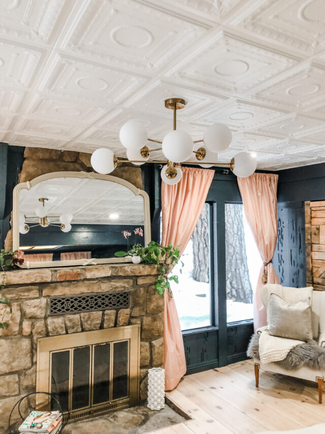 My Office Sitting Area // DIY Ceiling Tiles Installation + Before & After