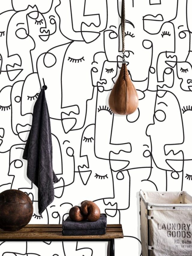 Home Decor // Hand-Painting Walls – Abstract Line Art Faces