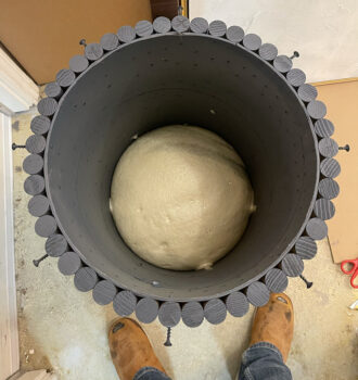 DIY Modern Round Kitchen Dining Table with Contrasting Base