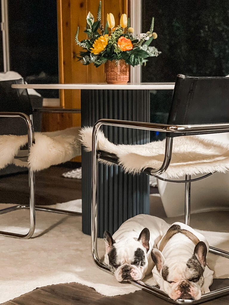 DIY Modern Round Kitchen Dining Table with Contrasting Base