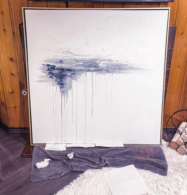 DIY Abstract Art // How to Paint Over An Existing Canvas Painting