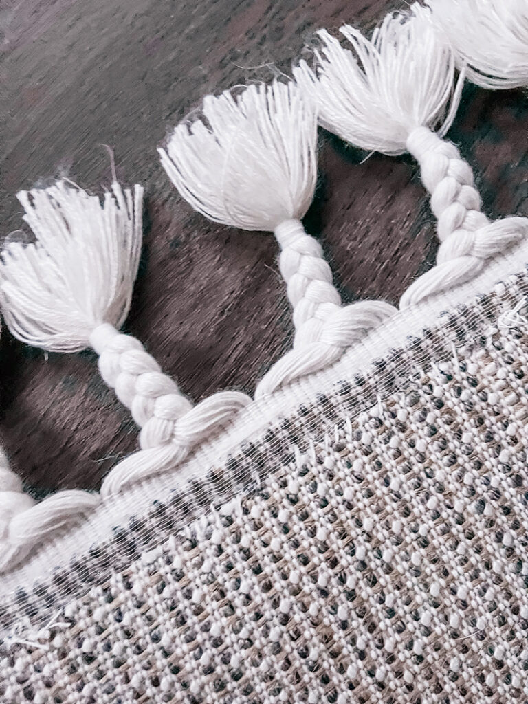DIY Rug Hack // How to Shorten a Rug or Runner with Tassels