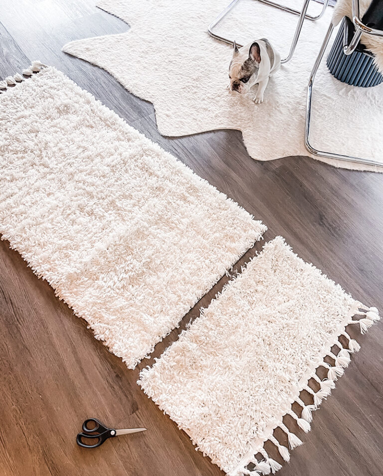 DIY Rug Hack // How to Shorten a Rug or Runner with Tassels