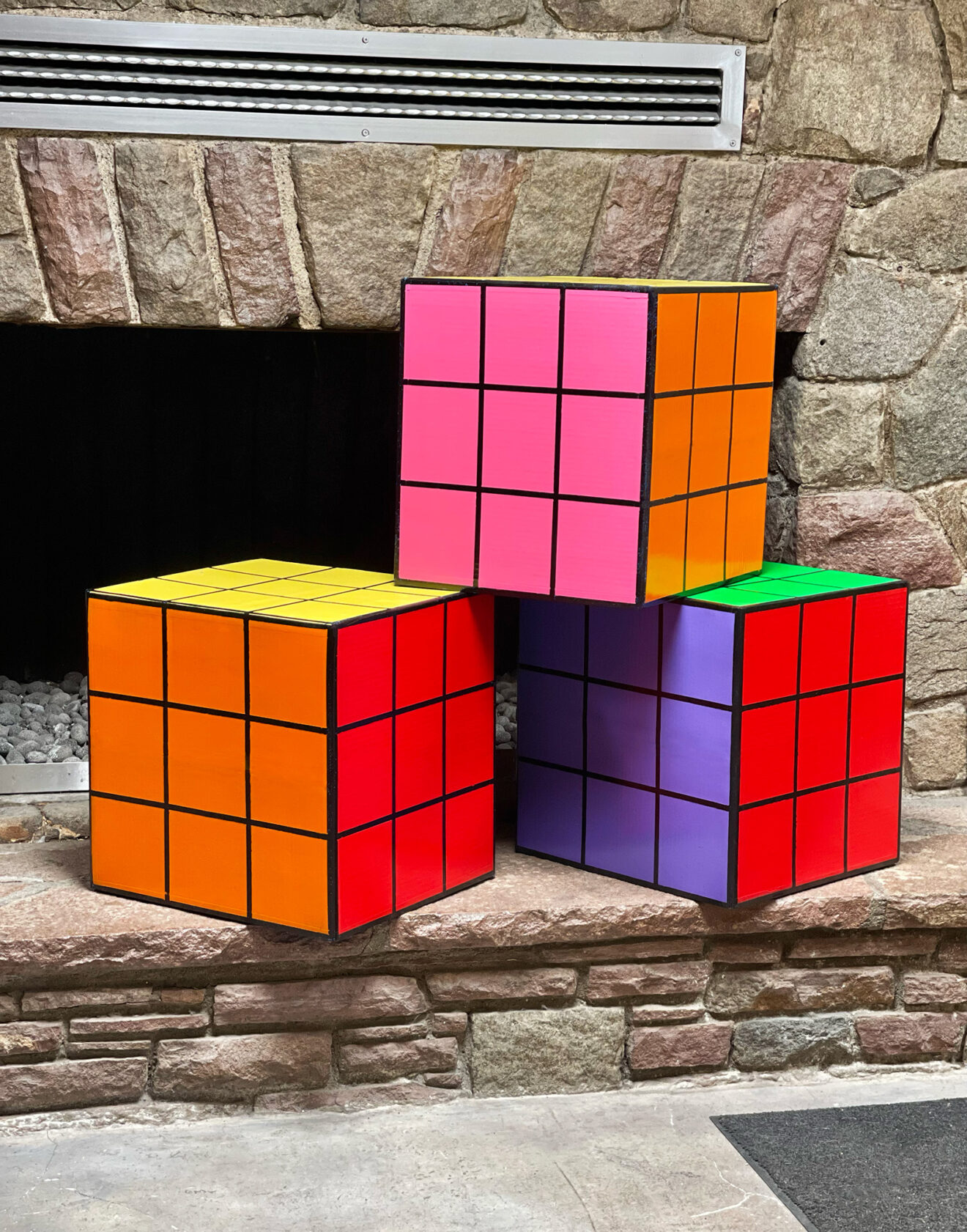 DIY Oversized Rubik’s Cubes for Epic 80’s Party Decor