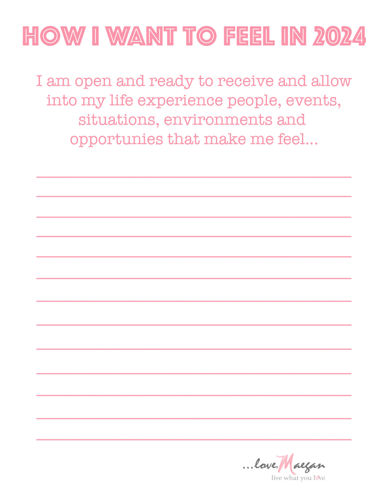 Hello 2024! Positive High-Vibe Feelings ONLY + Free Printable