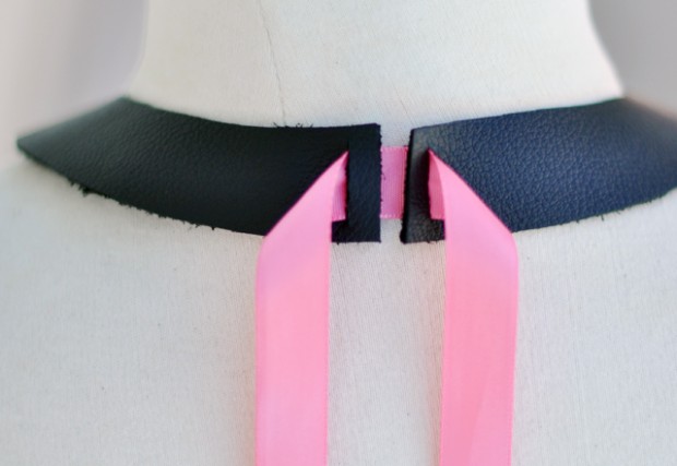 DIY Leather Cut-Out V Necklace