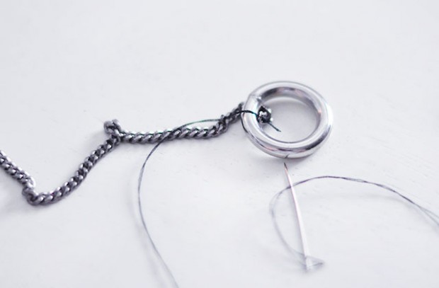 DIY Long O-Ring Double Chain Necklace