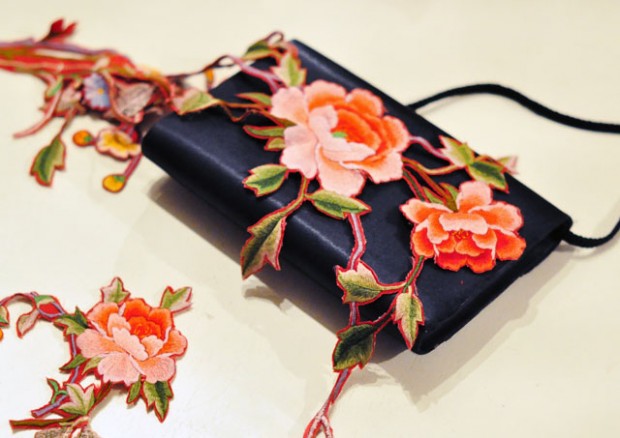 DIY Floral Embroidered Evening Bag, Clutch, Purse