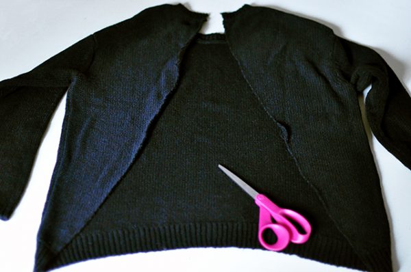 DIY Open Back Sweater with Satin Bow