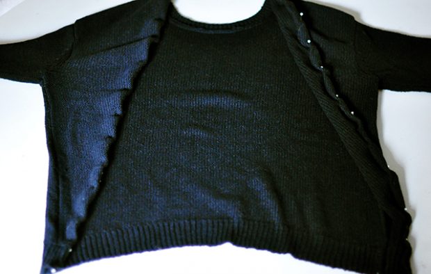 DIY Open Back Sweater with Satin Bow