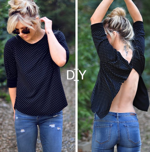 No-Sew Refashion DIY // From Dress to Open Back Top
