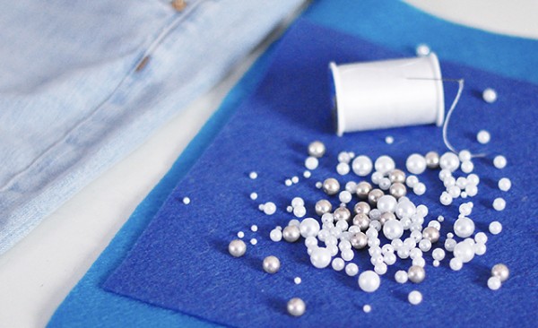 DIY Pearl Embellished Jeans inspired by Paige Denim