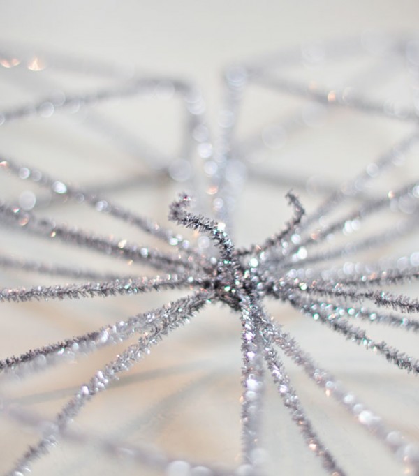 DIY Snowflake Tree Topper with Pipe Cleaners