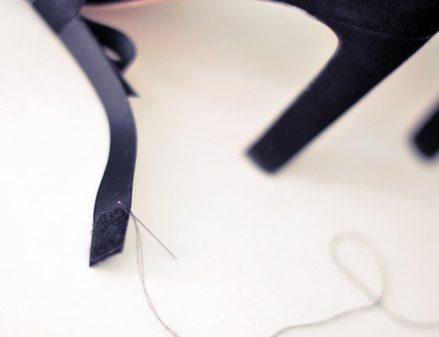 DIY Shoes // Pretty T-Strap Pumps with Ankle Bows