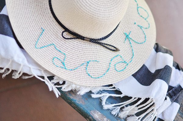 DIY Beaded Catch Phrase Vacation Summer Sun Hat