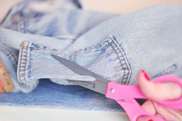 DIY Cut Out Heart Pockets // Vintage Levi’s Denim on Denim