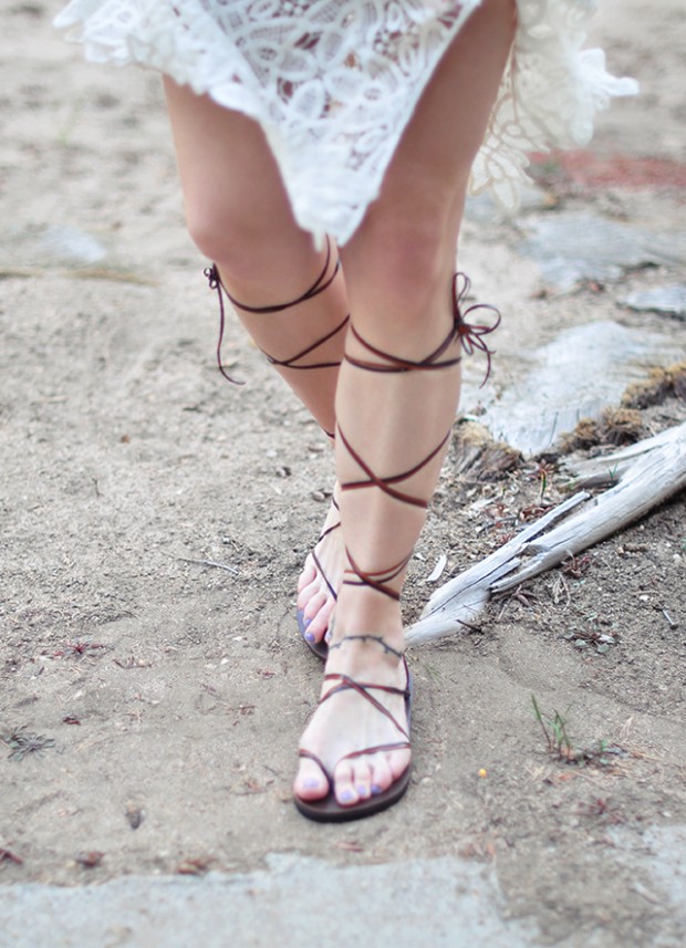 2 Super Easy DIY Leather Lace-up Gladiator Sandals