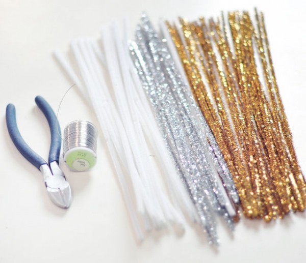 DIY Snowflake Tree Topper with Pipe Cleaners