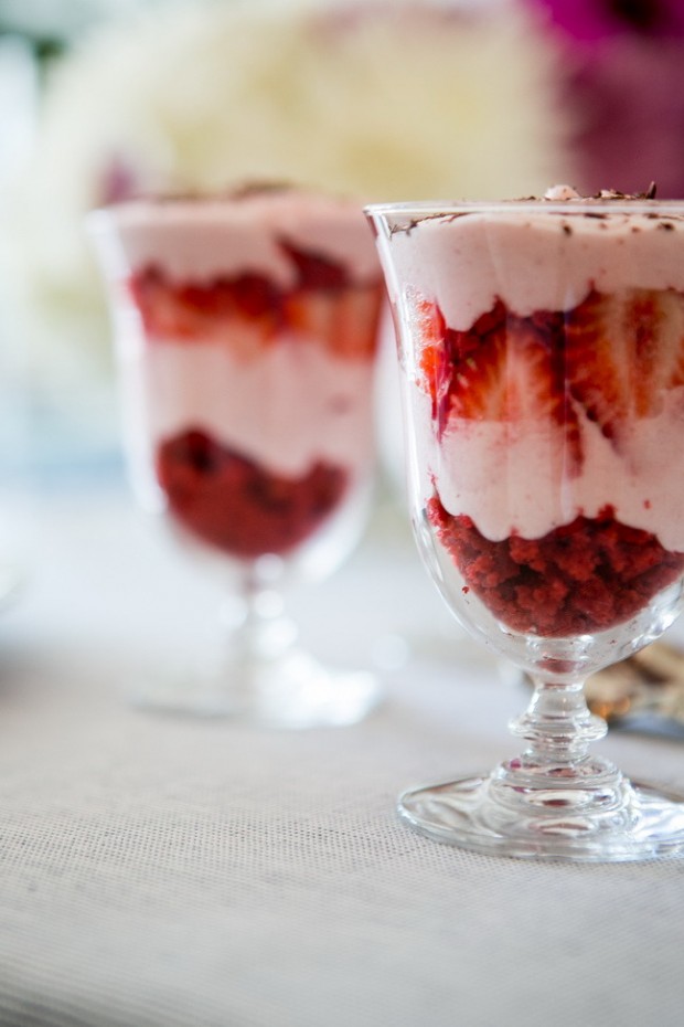 Dessert Recipe // Red Velvet & Strawberry Mousse Verrines