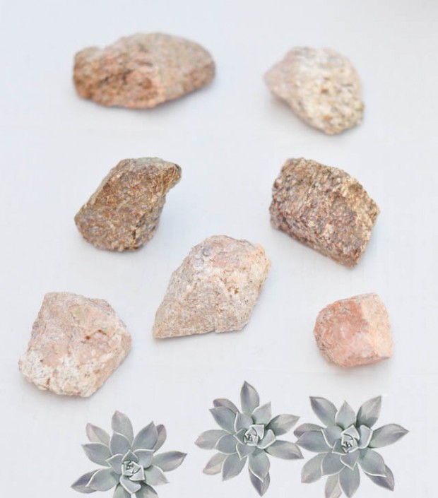 DIY Faux Crystals with Rocks, Nail Polish, & Gold Spray Paint