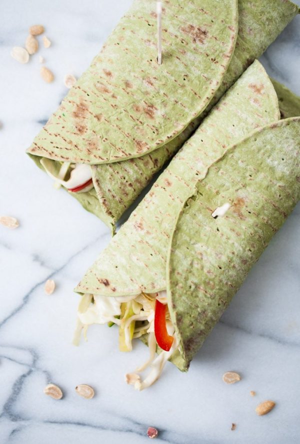 Lunch is Served! Soy Ginger Peanut Chicken Wraps
