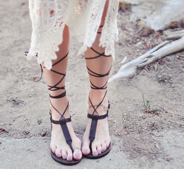 2 Super Easy DIY Leather Lace-up Gladiator Sandals