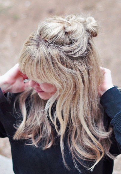 Hair How-To : Half-Up Double Top Knot Tutorial
