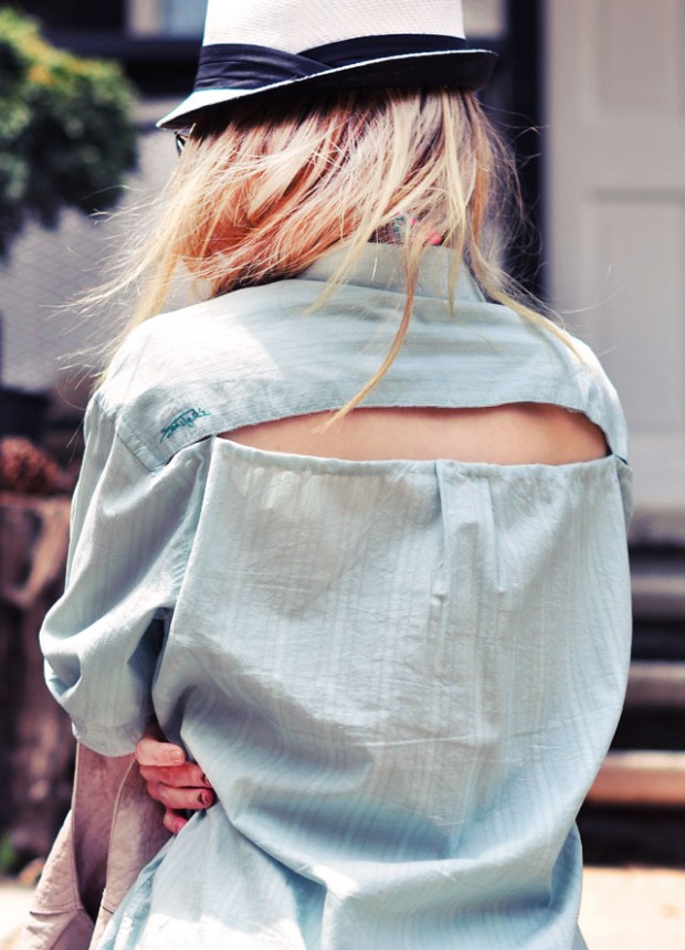 DIY Open Back Button Down Cover Up Shirt for Summer